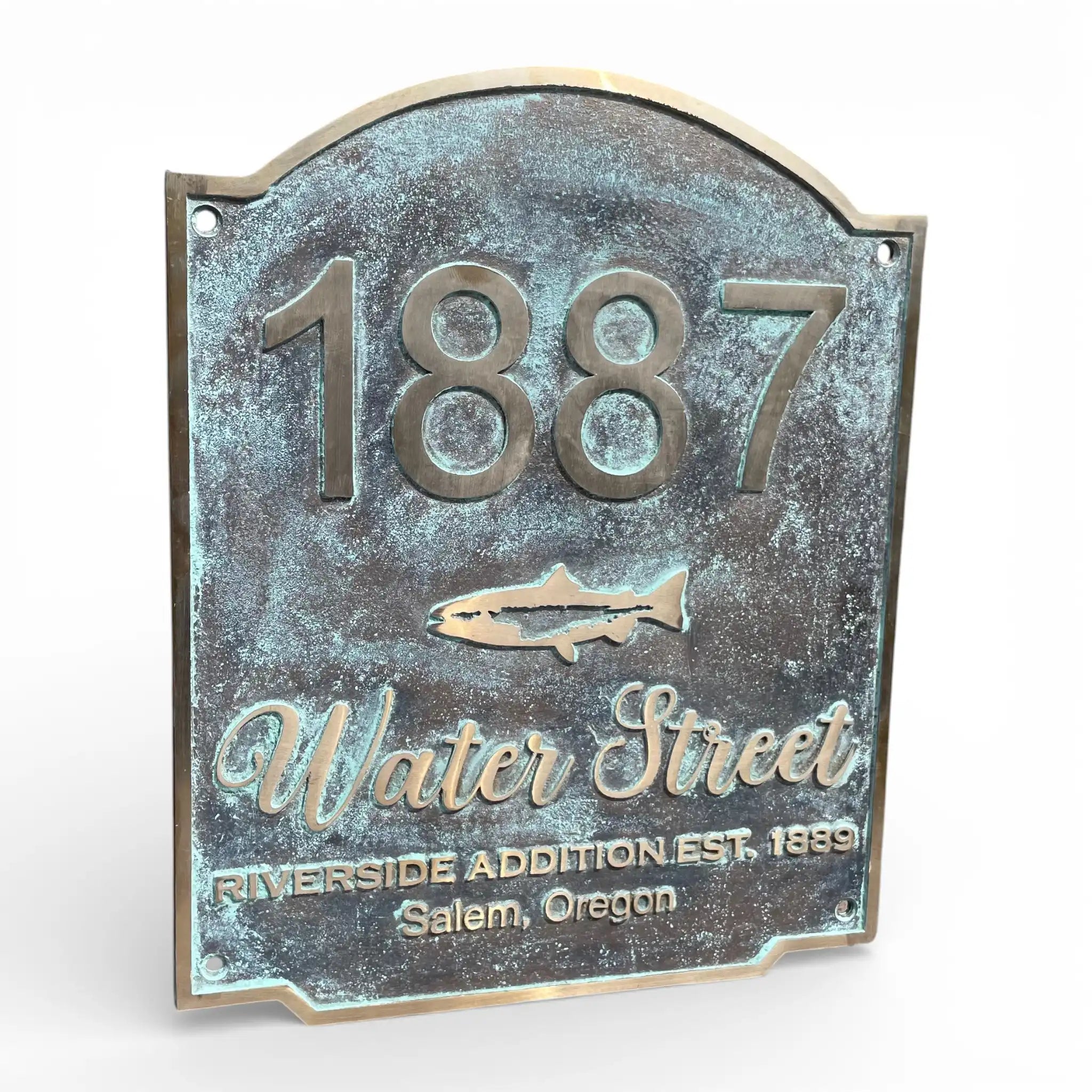 Brass Address Plaque – Custom Bronze Finish Engraved Plaque